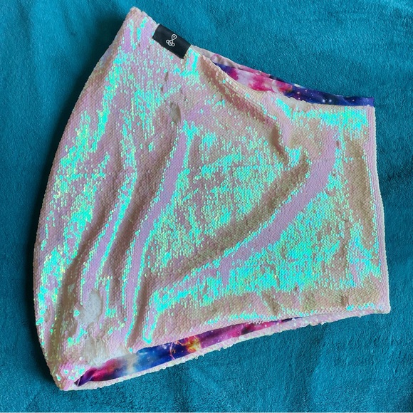 stardust love | Accessories | Sequin Reversible Galaxy Rave Hood With ...
